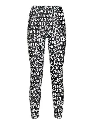 Versace Logo Leggings - Black