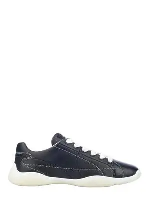 Prada Leather Lace Up Low Top Sneakers - Multicolor