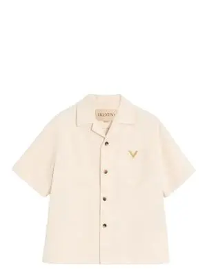Valentino Garavani Vgold` Denim Short Sleeve Shirt - Multicolor