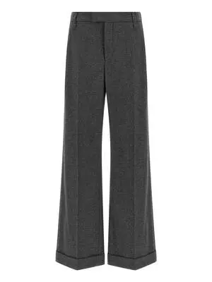 Brunello Cucinelli Virgin Wool And Cashmere Blend Trousers - Gray