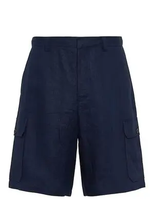 Prada Linen Bermuda - Blue