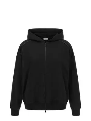 Brunello Cucinelli BRUNELLO CUCINELLI Shiny Trims Hoodie Black