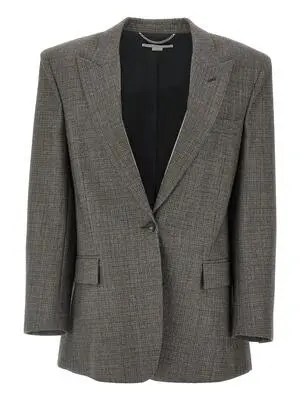 STELLA MCCARTNEY Stella Mccartney Women Single-Breasted Micro Houndstooth Blazer