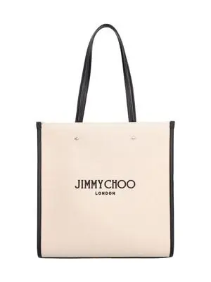 JIMMY CHOO Medium Logo Tote Bag - Cream
