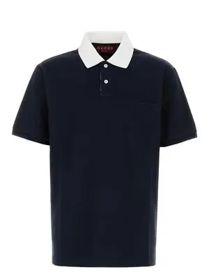 Gucci Midnight Stretch Piquet Polo Shirt - Blue