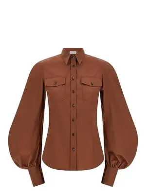 Brunello Cucinelli Poplin Shirt - Brown