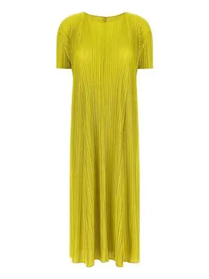 Issey Miyake Mellow Pleats Dress - Green