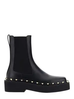 Valentino Garavani Rockstud M-way Ankle Boots - Black