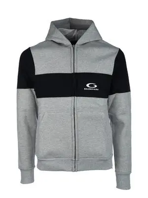 Balenciaga Hooded Zip Up Sweatshirt - Multicolor