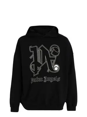 Palm Angels Black Graphic Logo Hoodie Sweatshirt - Multicolor