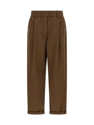 Brunello Cucinelli Baggy Pull-on' Pants - Brown