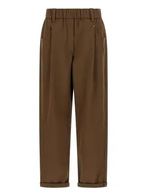 Brunello Cucinelli BRUNELLO CUCINELLI Baggy Pull-On Pants Brown