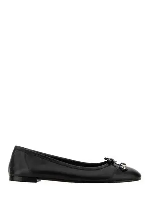 Balenciaga Leather City Up Ballerinas - Black