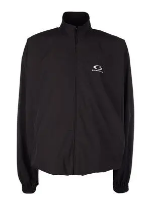 Balenciaga Stand Collar Zip Up Sweatshirt - Multicolor