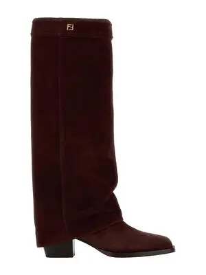 Fendi FENDI Minerva Suede Boots Red