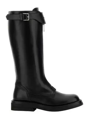 Alexander McQueen Leather Countryside Boots - Black