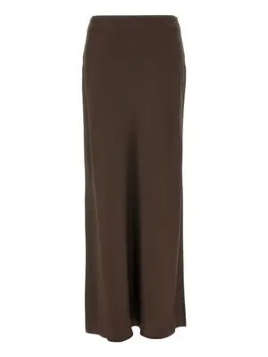 Brunello Cucinelli Slit Skirt - Brown
