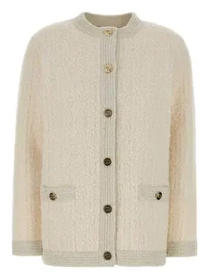 Gucci Stretch Boucle Cardigan - White