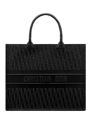 Dior Oblique Leather Tote Bag - Black