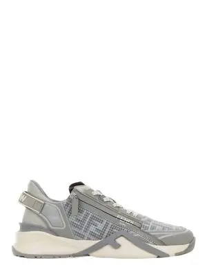 Fendi Fendi Men Grey Fabric Fendi Flow Sneakers Gray