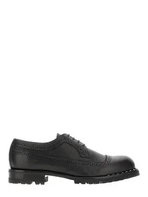 JIMMY CHOO JIMMY CHOO Textured Leather Lace-Up Derby Shoes