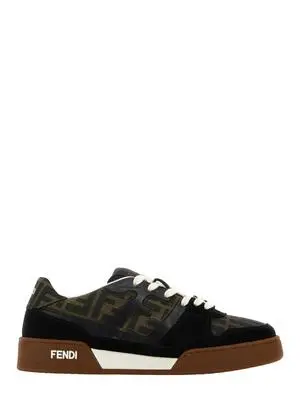 Fendi Fendi Women Multicolor Leather, Rubber And Fabric Fendi Match Sneakers Multicolor