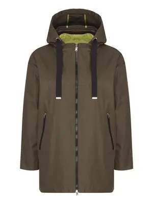 Herno Ruffled Flared Coat - Green