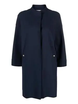Herno Concealed-fastening Coat - Blue
