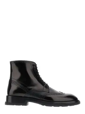 Alexander McQueen Leather Brogue Boots - Multicolor