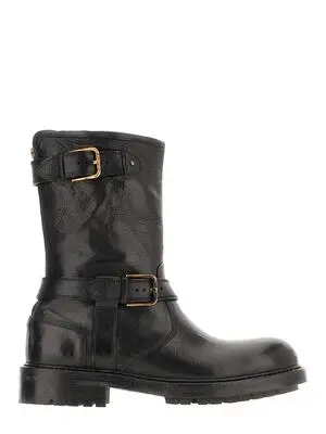Dolce & Gabbana Buckled Mid Calf Boots - Multicolor