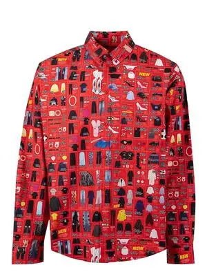 Balenciaga Balenciaga Printed Shirt Men Red
