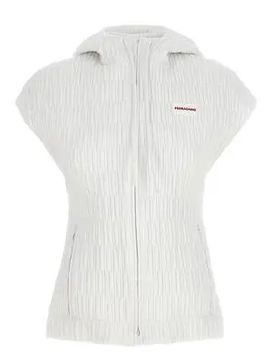 FERRAGAMO Hooded Vest - White