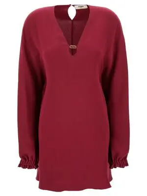 Fendi Cady Silk Dress - Purple
