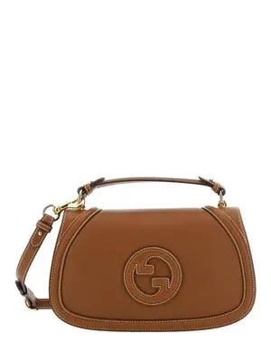 Gucci Gucci Women 'Blondie' Brown Handbag With Logo Detail On Front In Leather Woman Multicolor