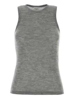 Saint Laurent Melange Cashmere Tank Top - Gray