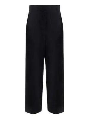 FERRAGAMO Silk And Linen Trousers - Black