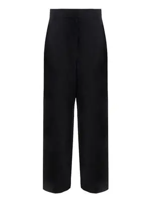 FERRAGAMO Silk And Linen Trousers - Black