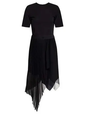 Givenchy Asymmetrical Pleated Dress - Black