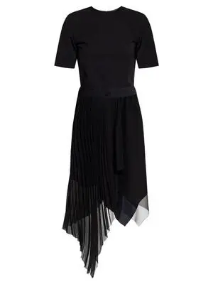 Givenchy Asymmetrical Pleated Dress - Black