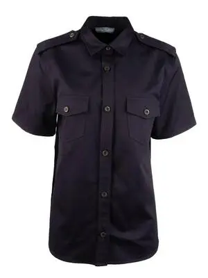 Prada Collared Short Sleeve Button Up Shirt - Multicolor