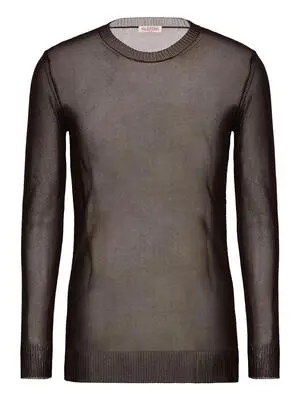 Valentino Garavani Semi-transparent Silk Sweater - Brown