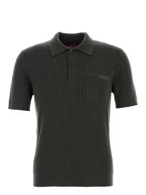 Gucci Dark Grey Wool Blend Polo Shirt - Gray