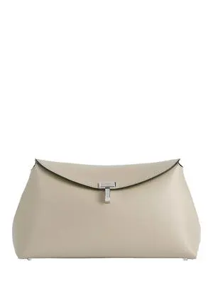 TOTEME T-lock Leather Clutch Bag - White
