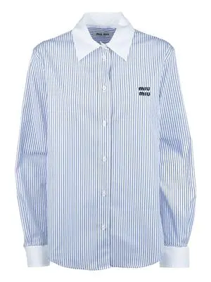 Miu Miu Striped Button Up Shirt - Multicolor