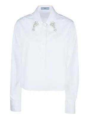 Prada PRADA Embellished Collar Shirt Multicolor