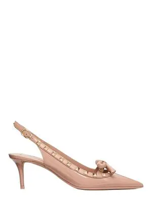 Valentino Garavani Leather Slingback Pumps - Cream