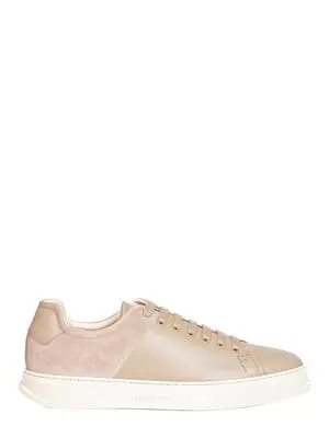 FERRAGAMO Leather And Suede Clayton Low-top Sneakers - Multicolor
