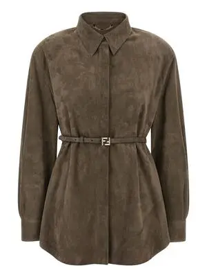 Fendi Suede Shirt - Gray