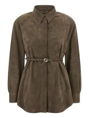 Fendi Suede Shirt - Gray