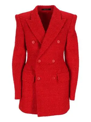 Balenciaga BALENCIAGA Tweed Blazer Jacket Red